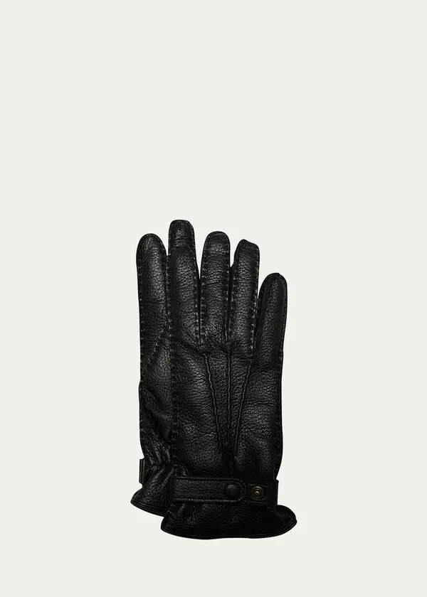 HESTRA Winston Leather Gloves - Black