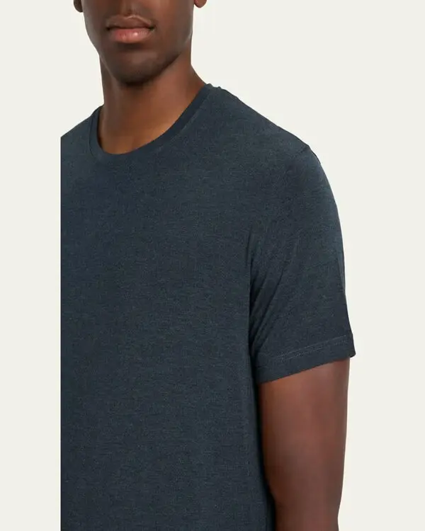 Derek Rose Marl Crewneck Short-sleeve Knit Tee - Charcoal