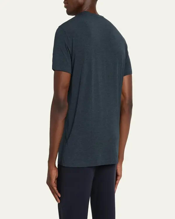 Derek Rose Marl Crewneck Short-sleeve Knit Tee - Charcoal