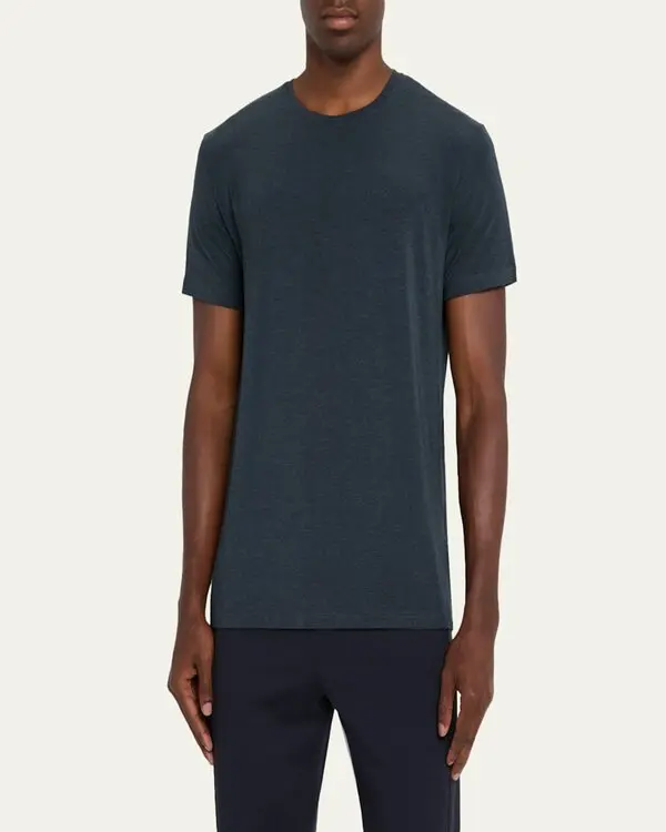 Derek Rose Marl Crewneck Short-sleeve Knit Tee - Charcoal