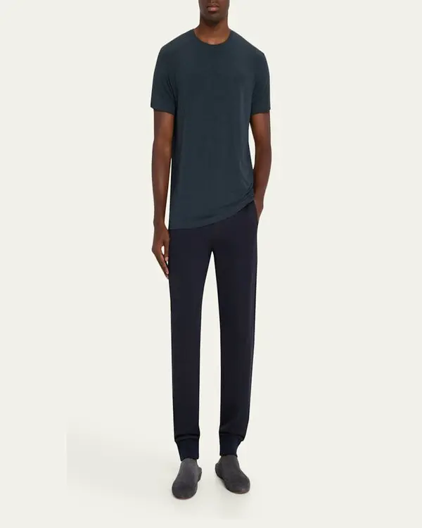 Derek Rose Marl Crewneck Short-sleeve Knit Tee - Charcoal