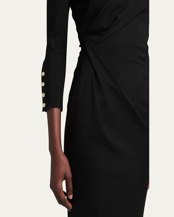 Giorgio Armani Asymmetric Keyhole Midi Dress