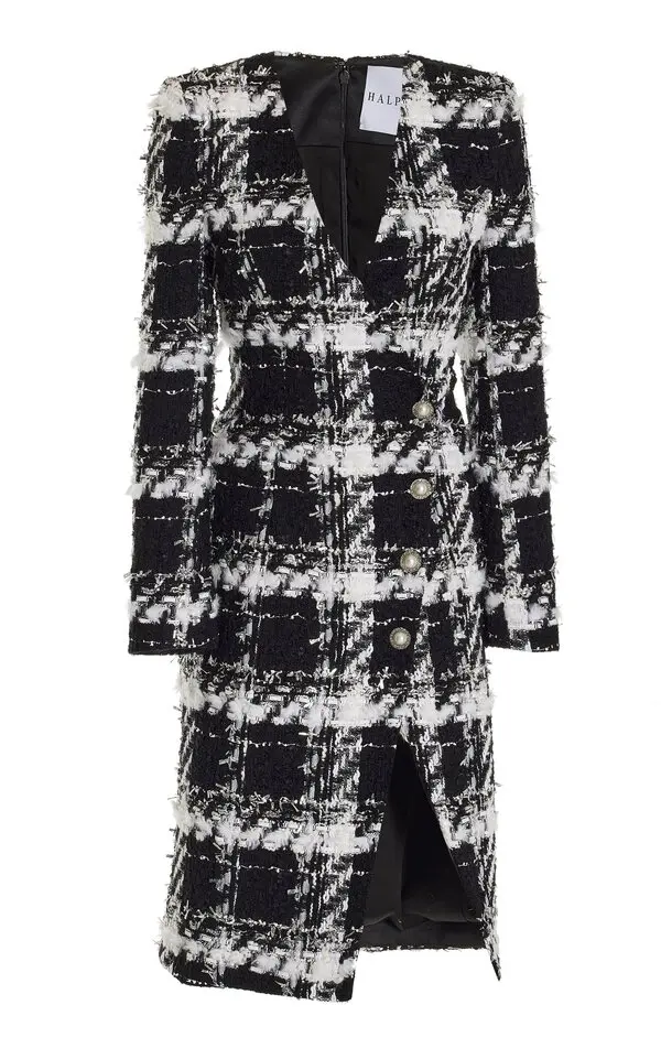 knee length dresses for ladies Floral Jacquard Double Collar Midi Dress/Jacket