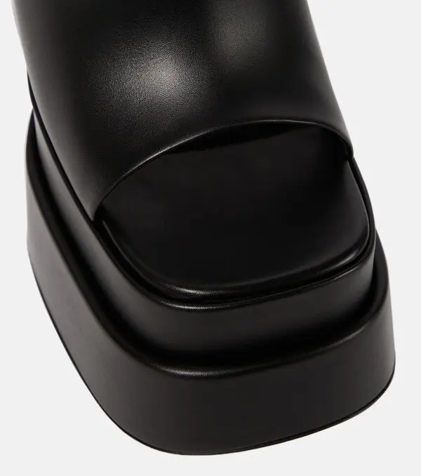Versace Leather Platform Sandals - Black