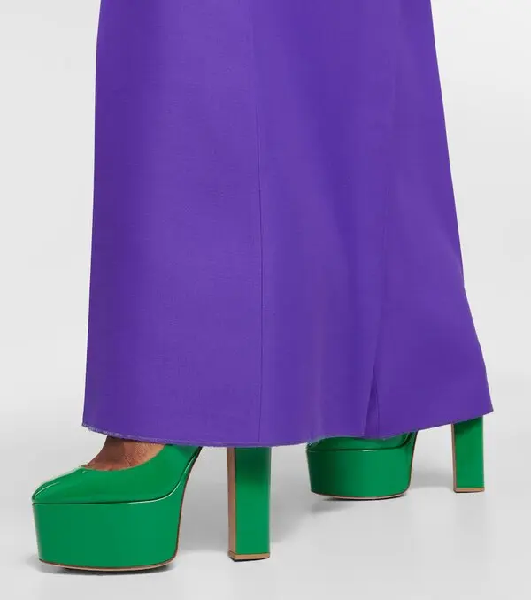Valentino Garavani Tan-go 155 Leather Platform Pumps - Green