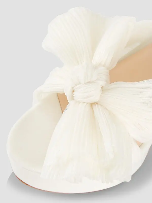 LOEFFLER RANDALL Natalia 115mm Pleated Bow Platform Sandals - Pearl