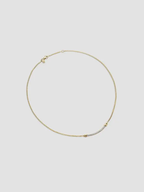 David Yurman Petite Helena Wrap Station Necklace In 18k Yellow With Diamonds, 29mm - Diamond
