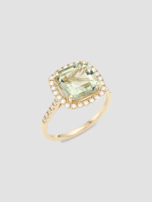 Saks Fifth Avenue Collection 14k Diamond & Green Amethyst Ring - Gold