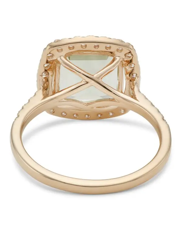 Saks Fifth Avenue Collection 14k Diamond & Green Amethyst Ring