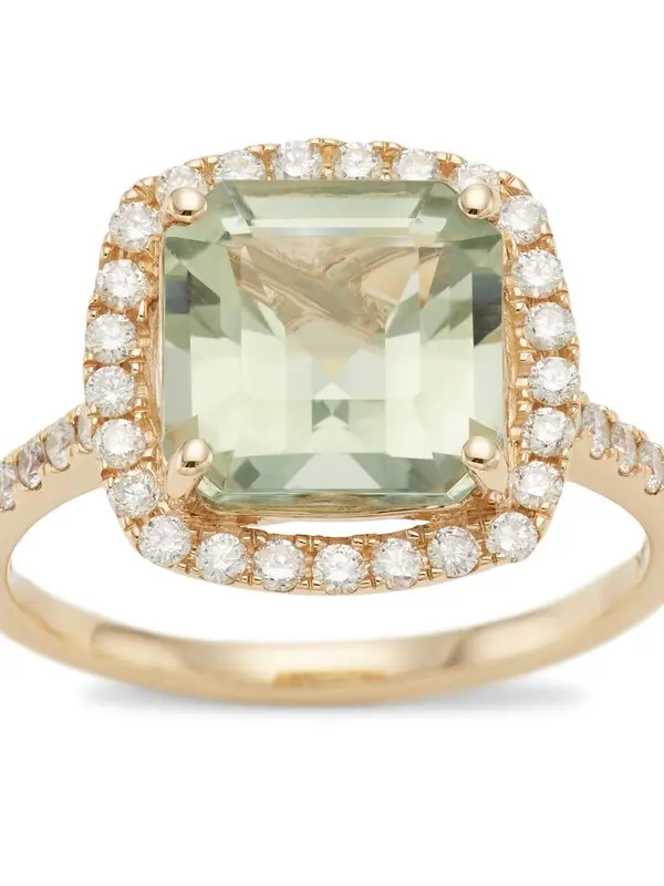 Saks Fifth Avenue Collection 14k Diamond & Green Amethyst Ring
