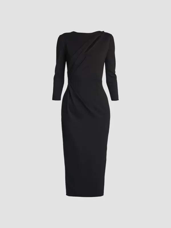 Giorgio Armani Jersey Asymmetric Cut-out Dress - Nero