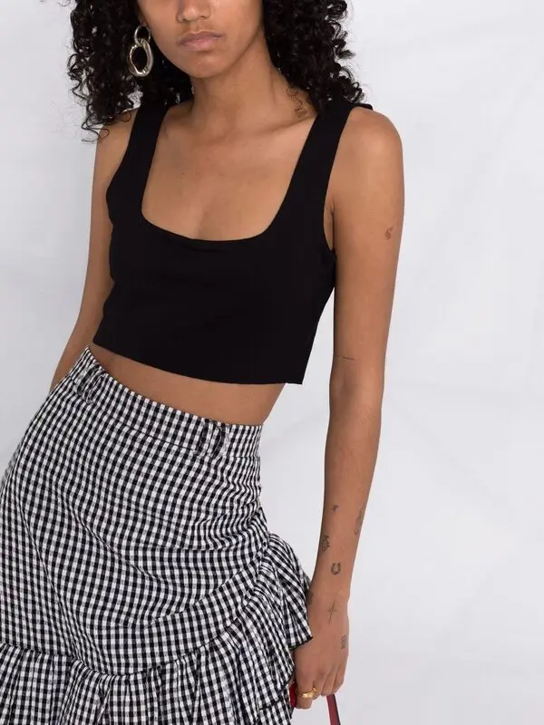 MANURI Miss Jane Sleeveless Cropped Top - Black