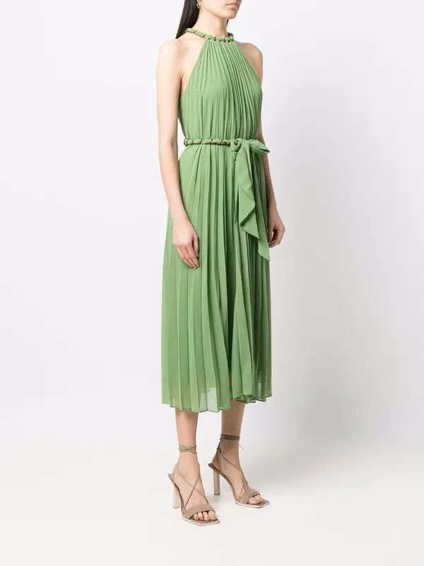strapless open back dress sunray pleat midi dress main image 0
