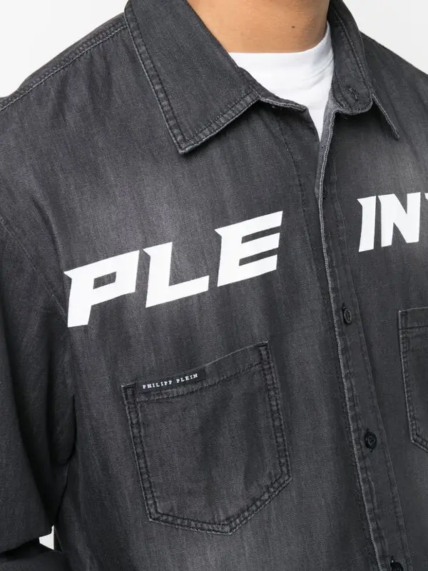 Philipp Plein Plein™ Logo Denim Shirt
