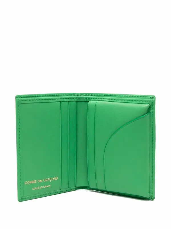 Comme Des Garçons Bi-fold Leather Wallet - Green