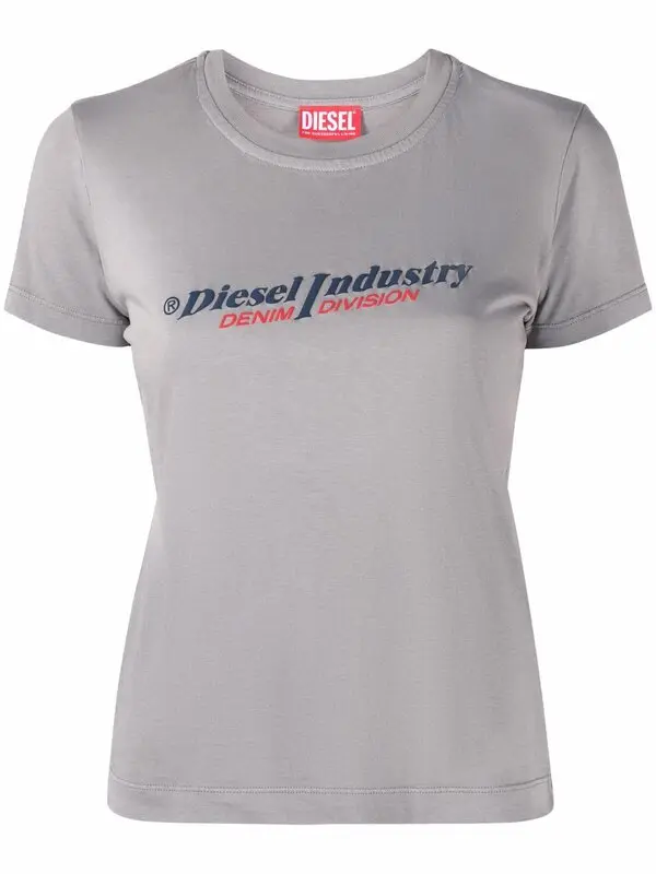 DIESEL® Slogan Print T-shirt - Grey
