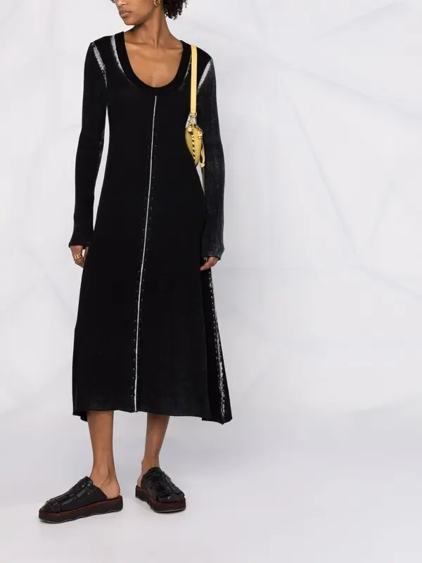 Diesel Rib Knit Midi Dress In Black - 62% Off | Editorialist