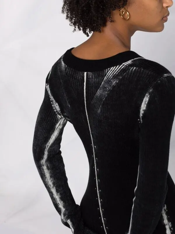 Diesel Rib Knit Midi Dress In Black - 62% Off | Editorialist