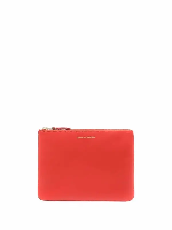 Comme Des Garçons Logo-print Leather Pouch