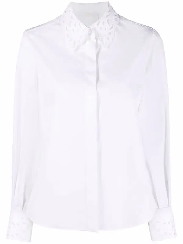 Chloé Pointelle Collar Button-up Shirt