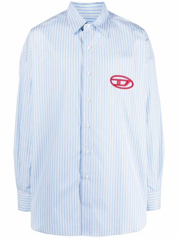 DIESEL® Logo-embroidered Striped Shirt