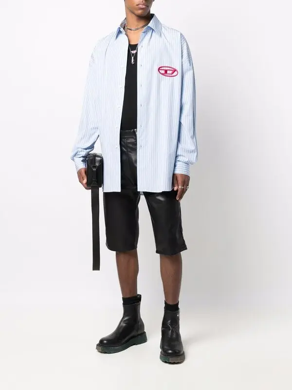 DIESEL® Logo-embroidered Striped Shirt