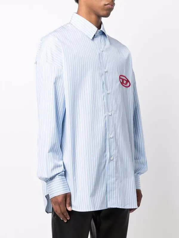 DIESEL® Logo-embroidered Striped Shirt