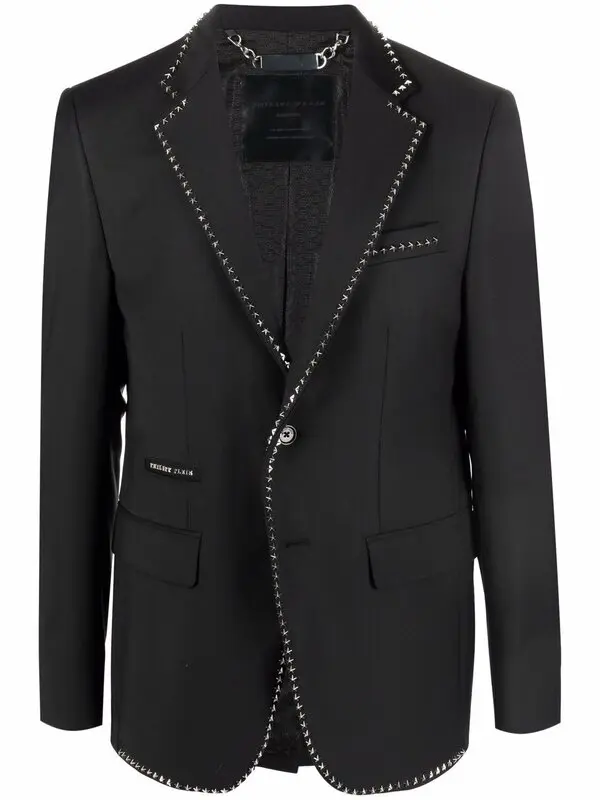 Philipp Plein Studded-trim Single-breasted Blazer