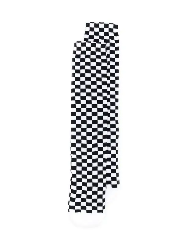 Off-White Checkerboard Logo Socks - Black