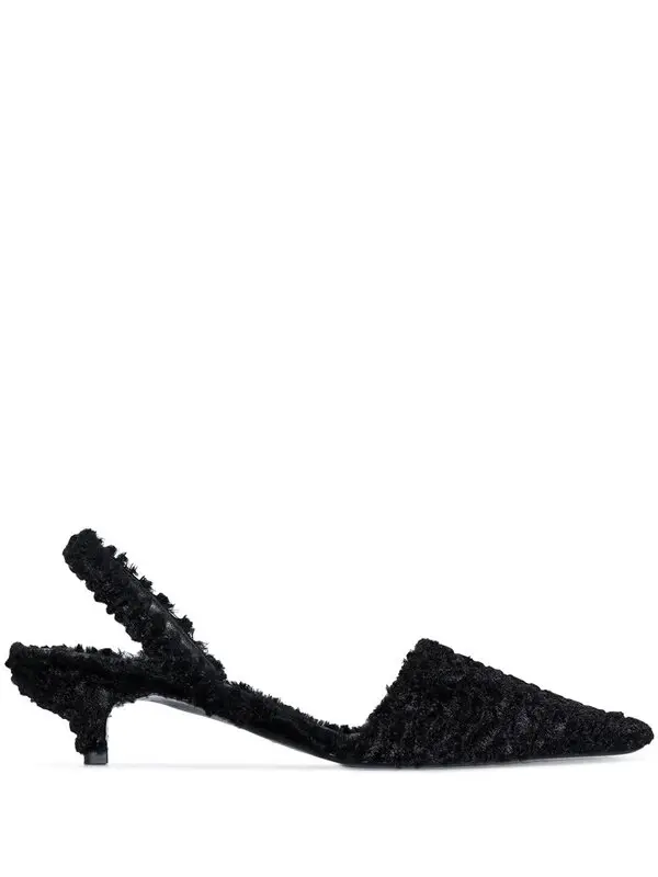 TOTEME The Slingback Faux-shearling Pumps