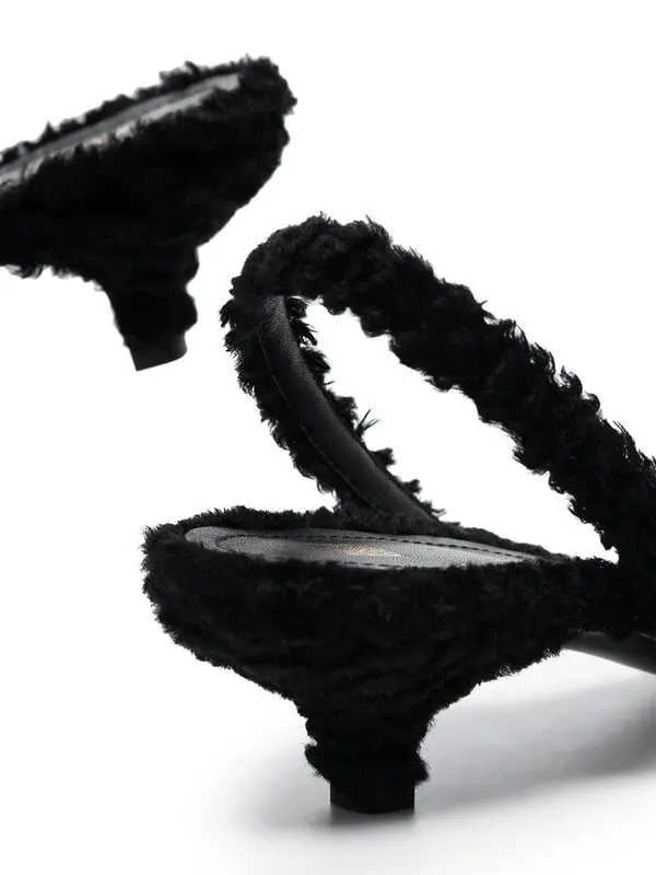 TOTEME The Slingback Faux-shearling Pumps