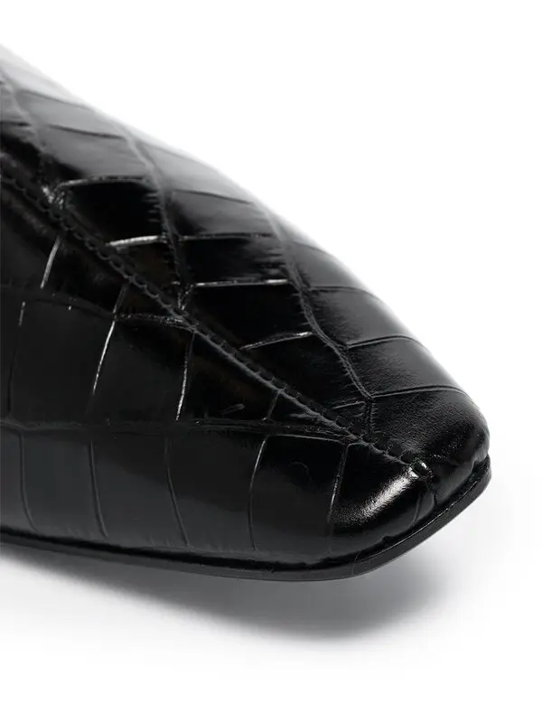 TOTEME Wide Shaft Croc-effect Boots - Black