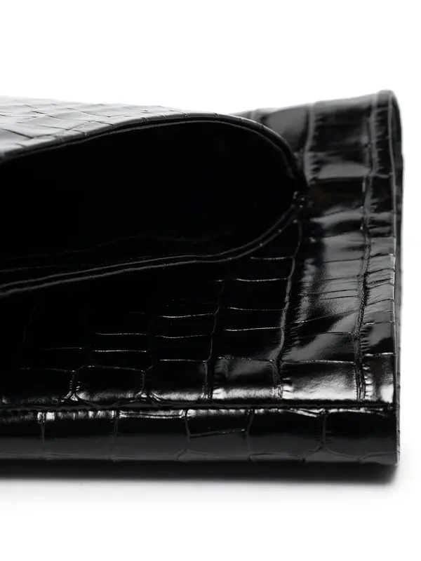 TOTEME Wide Shaft Croc-effect Boots - Black