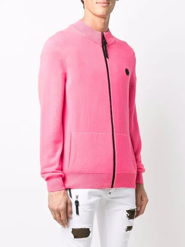 Philipp Plein Logo-patch Zip-up Cardigan