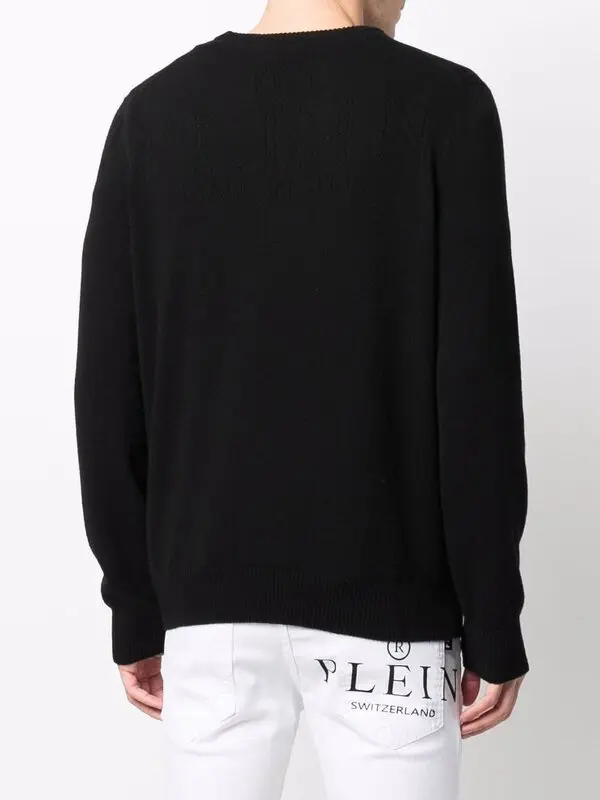 Philipp Plein Round Neck Knitted Jumper - Black