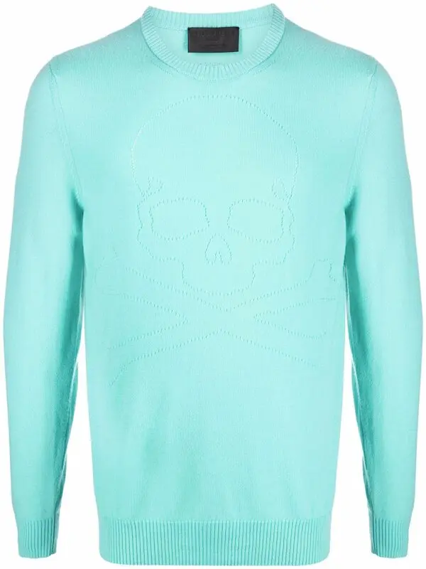 Philipp Plein Skull-motif Jumper - Blue