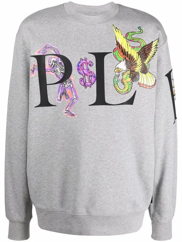 Philipp Plein Graphic-print Sweatshirt - Grey