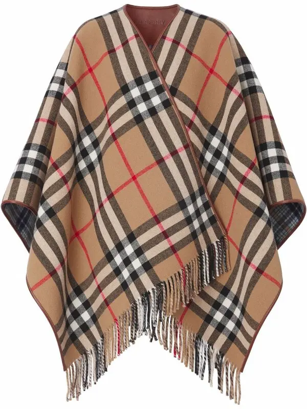 Burberry Reversible Check Wool Cape
