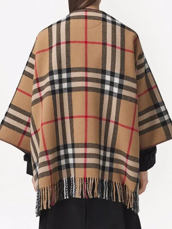 Burberry Reversible Check Wool Cape