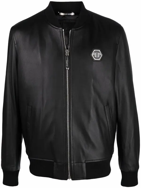 Philipp Plein Logo Zipped Bomber Jacket