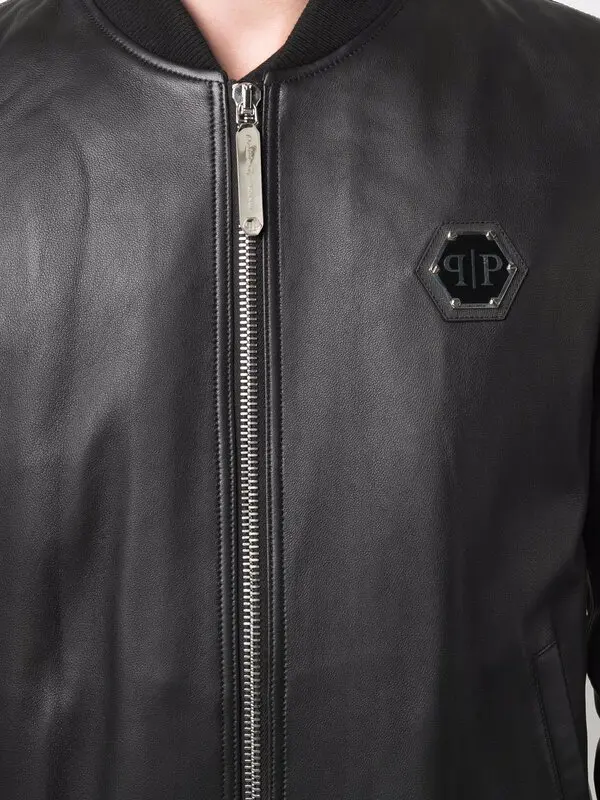 Philipp Plein Logo Zipped Bomber Jacket