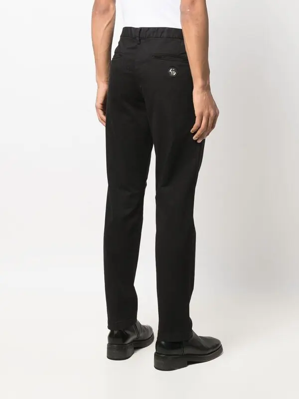 Philipp Plein Hexagon Logo Slim-fit Chinos - Black