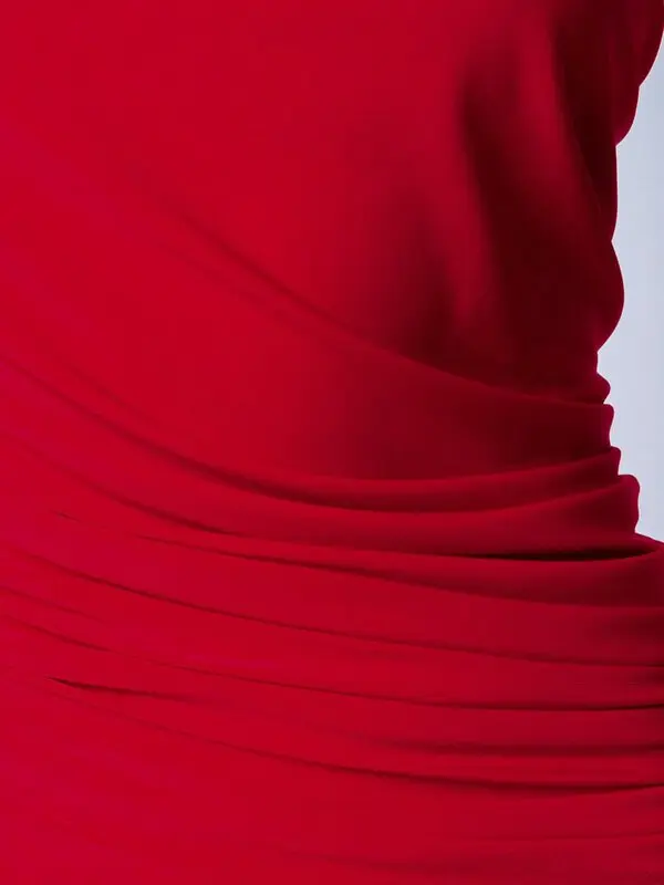 Norma Kamali Ruched Detail Asymmetric Dress
