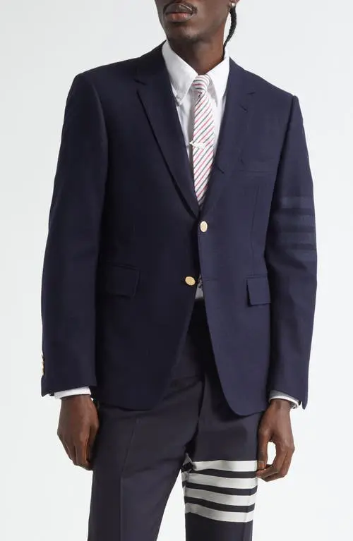 Thom Browne 4-bar Wool-cashmere Flannel Sport Coat - Navy
