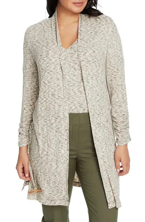 Chaus Jaspé Ribbed Belted Long Cardigan