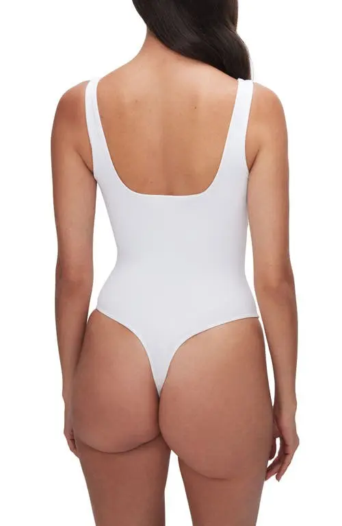 Good American Sculpting Modern Tank Bodysuit - White001
