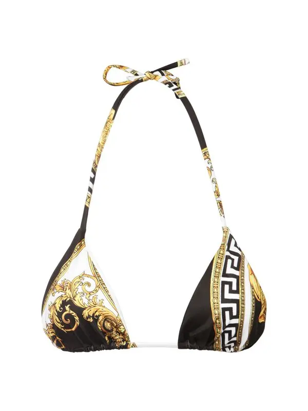 Versace Printed Triangle Bikini Top
