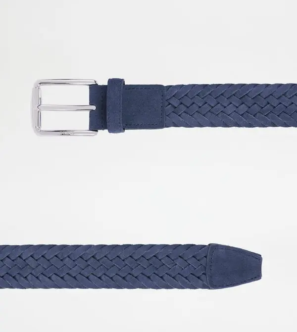 TOD'S Woven Suede Belt - Blue