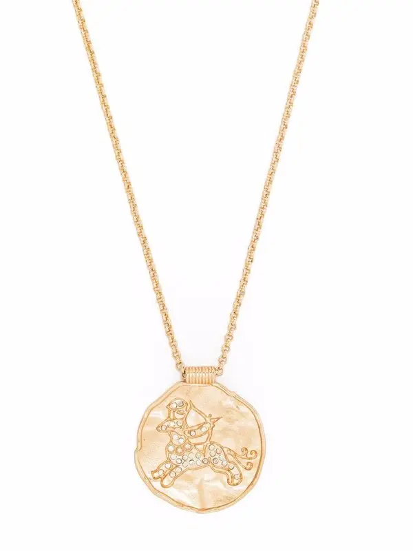 Maje Zodiac Medallion Necklace - Gold