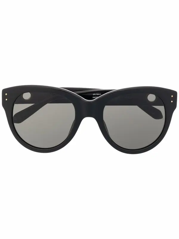Linda Farrow Round Frame Sunglasses - Black